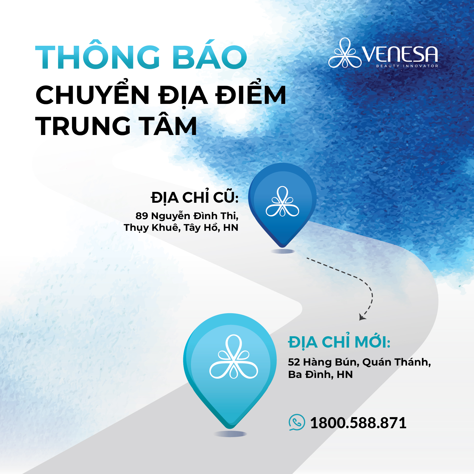 THÔNG BÁO CHUYỂN ĐỊA ĐIỂM TRUNG TÂM VENESA NGUYỄN ĐÌNH THI TỚI ĐỊA CHỈ ...